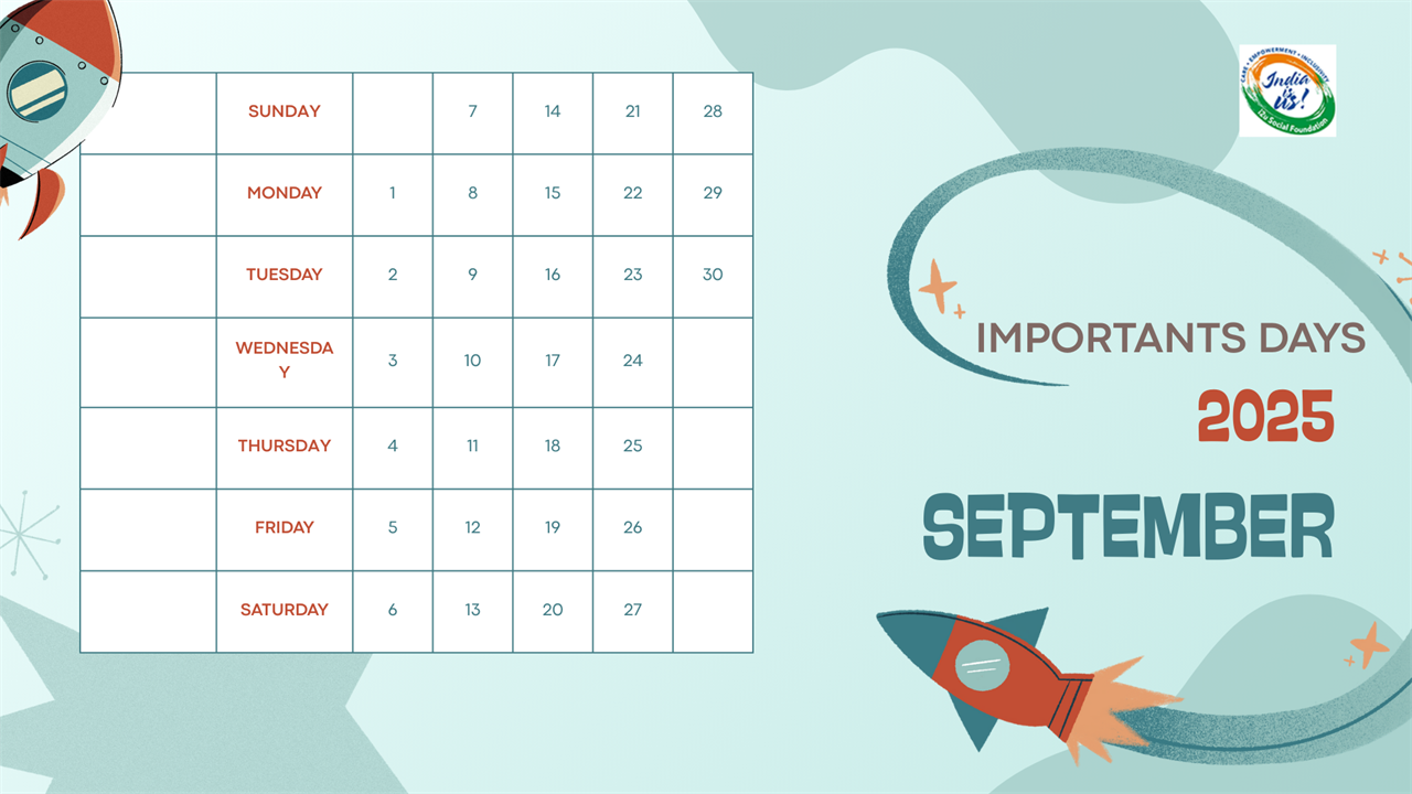 Important Days List in September 2025 – Indiaisus Calendar Guide